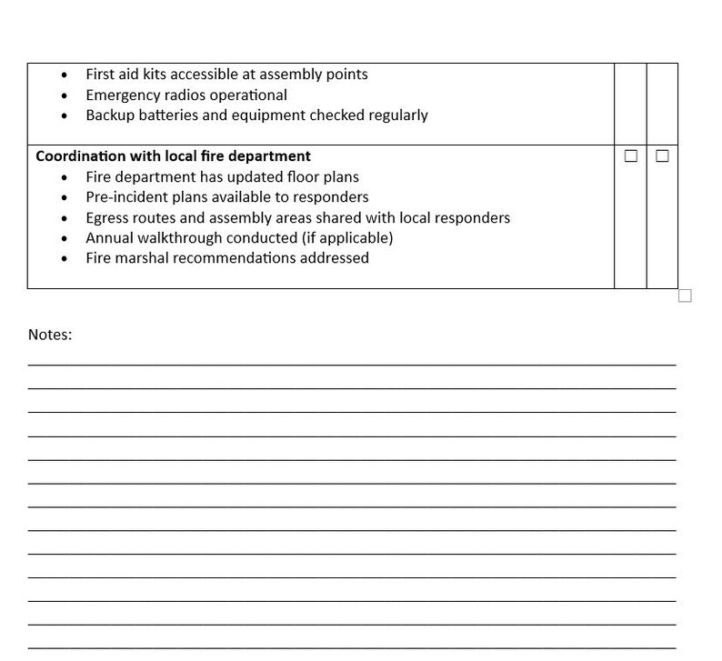 OSHA Compliant- Fire & Life Safety Inspection Checklist - Etsy