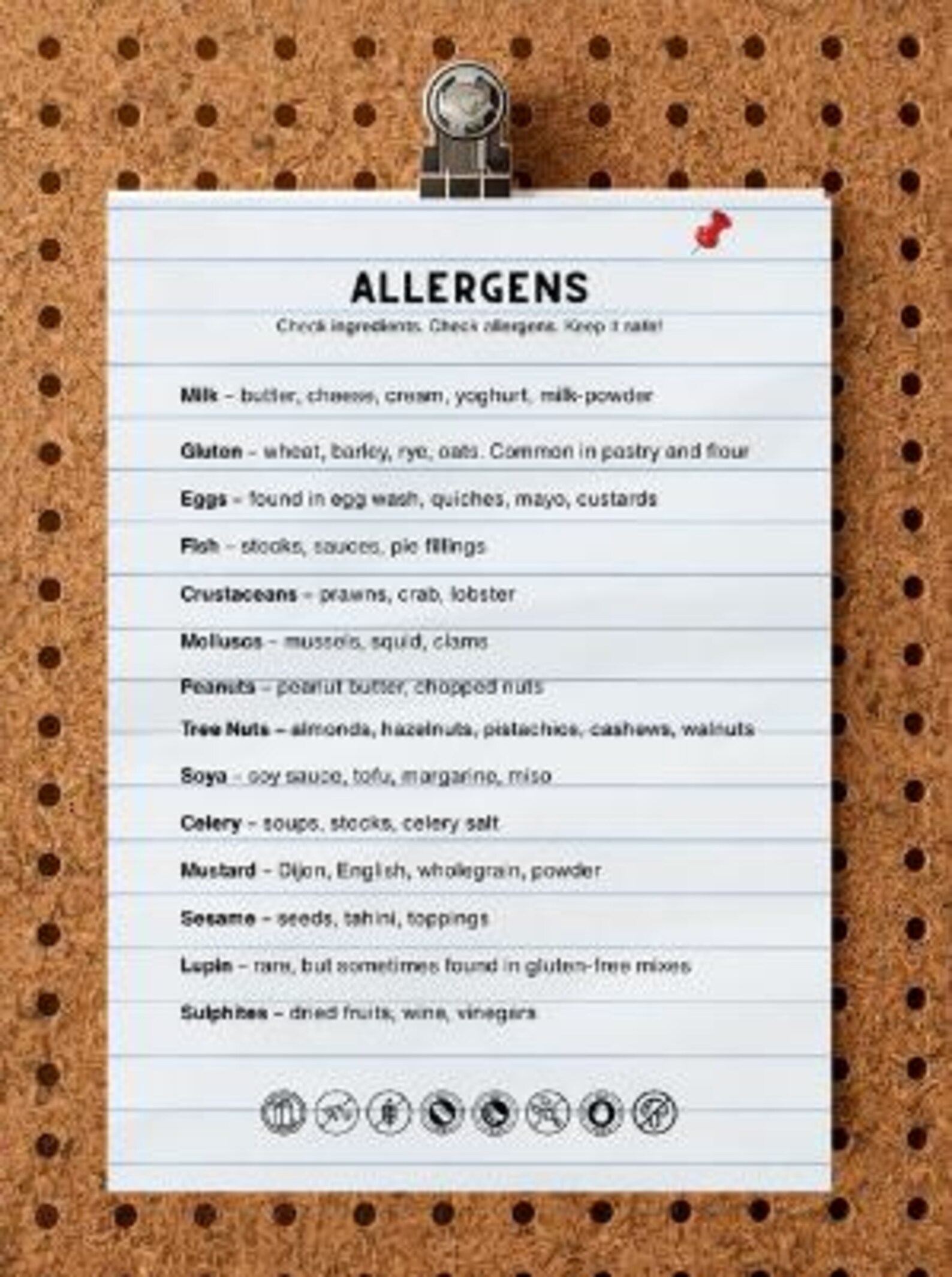 Retro Allergen Poster Printable | Food Allergy Chart for Kitchens ...