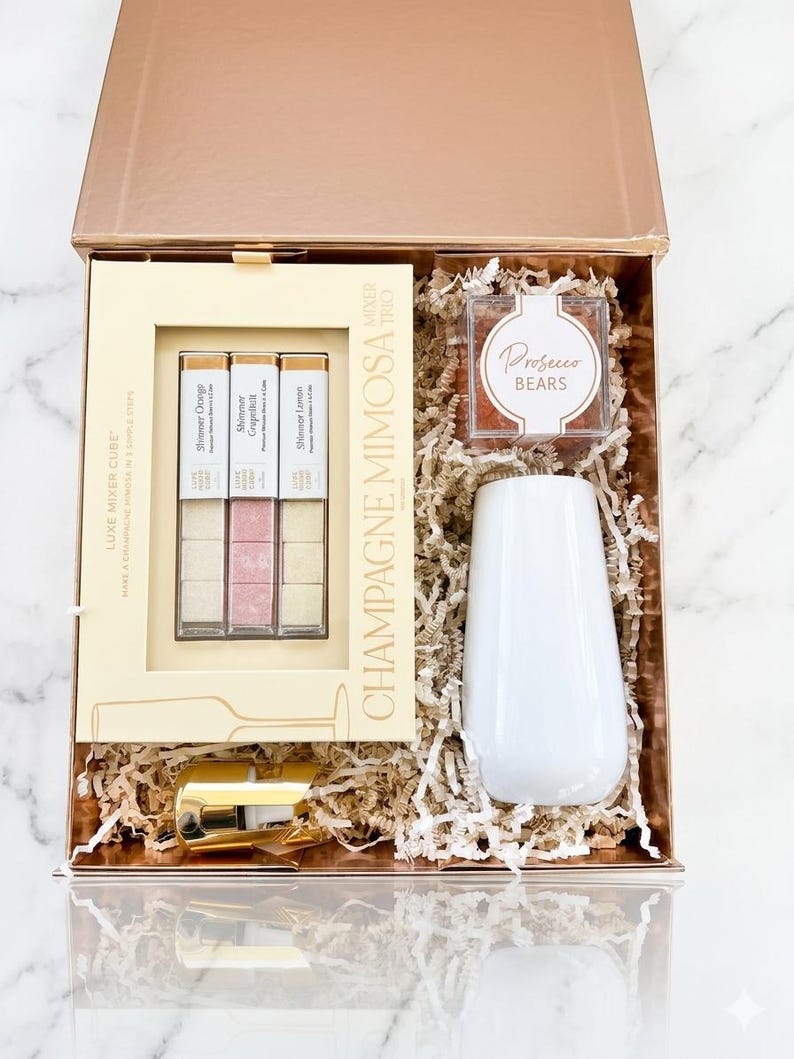 Shimmering Mimosa Cocktail Gift Box Set With Teaspressa Mixing Cubes ...