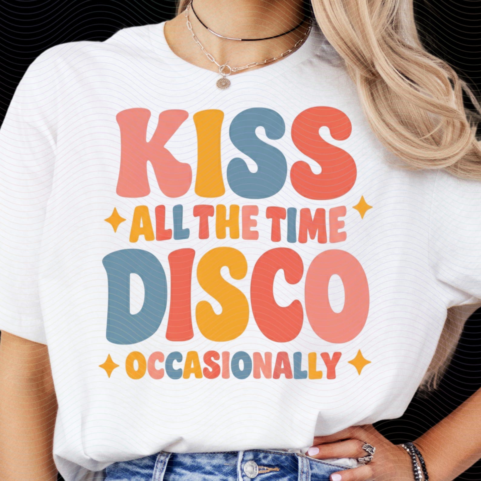 Kiss All the Time Disco Occasionally PNG: Retro Funny Quote Party Humor ...