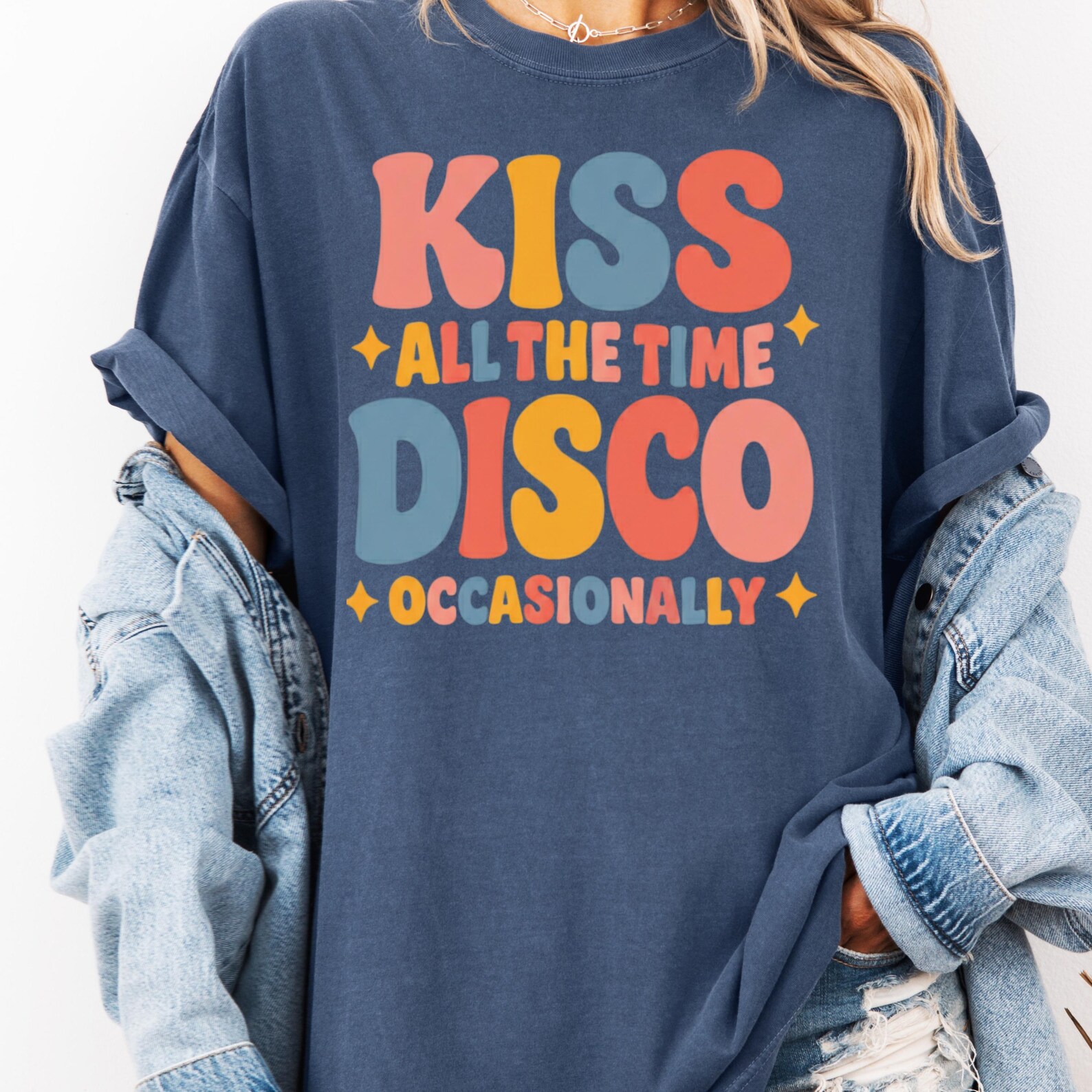 Kiss All the Time Disco Occasionally PNG: Retro Funny Quote Party Humor ...