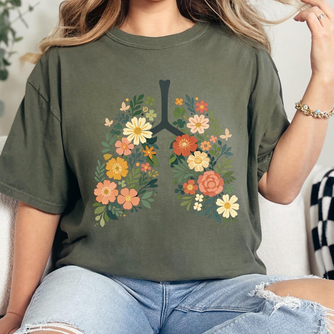 Lungs Made of Flowers PNG, Floral Anatomy Sublimation Design, Botanical ...