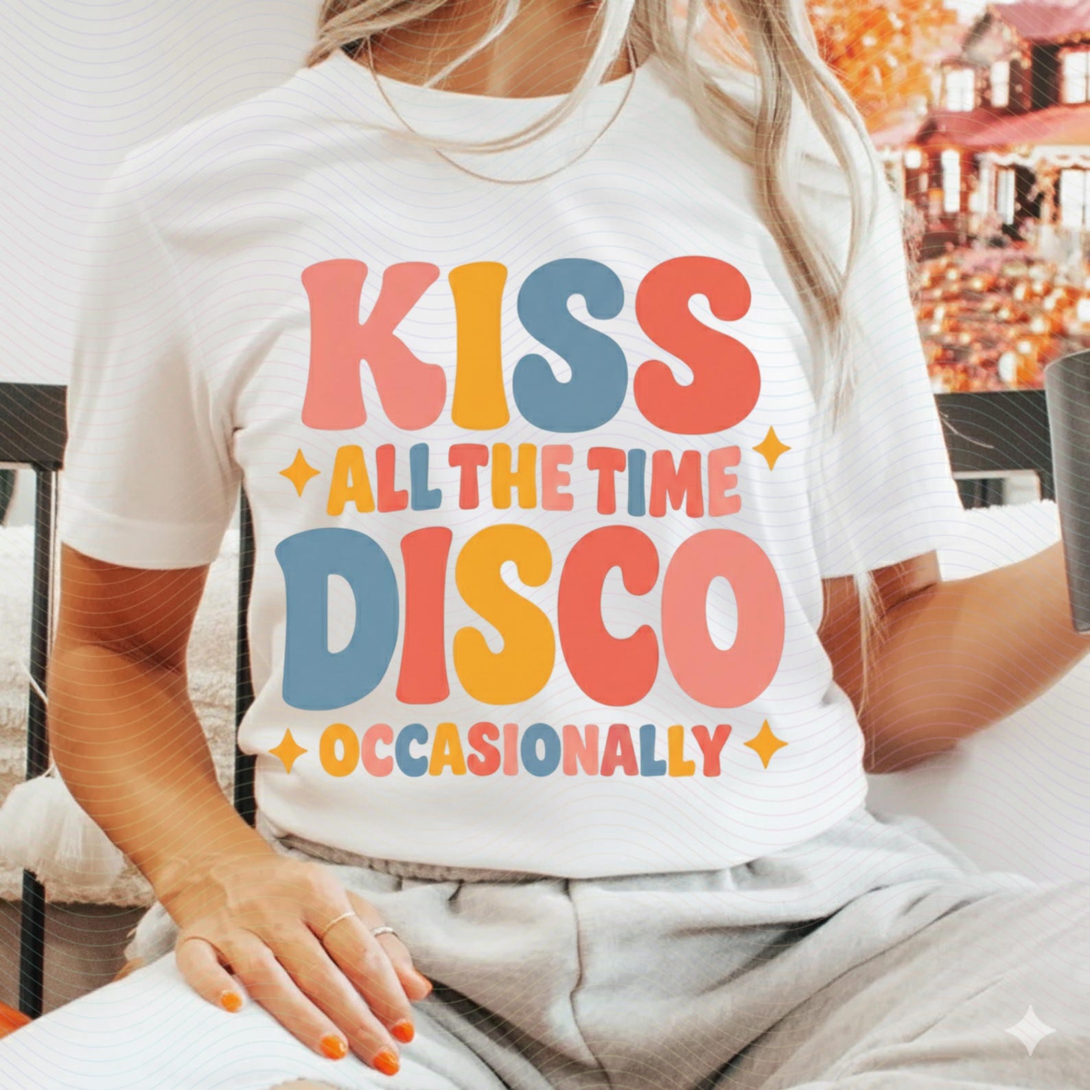 Kiss All the Time Disco Occasionally PNG: Retro Funny Quote Party Humor ...