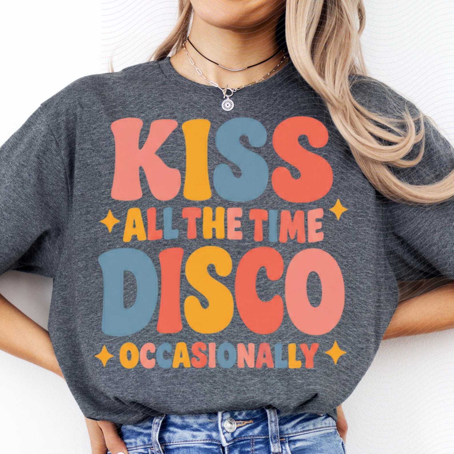 Kiss All the Time Disco Occasionally PNG: Retro Funny Quote Party Humor ...