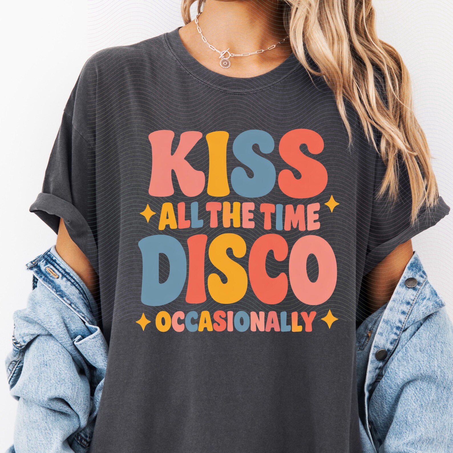 Kiss All the Time Disco Occasionally PNG: Retro Funny Quote Party Humor ...