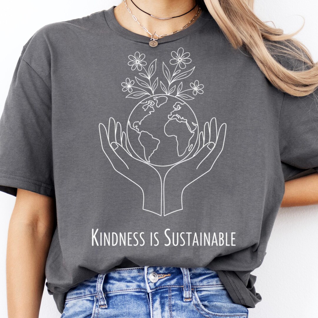 Kindness is Sustainable PNG: Earth Line Art Eco Quote Png Environmental ...