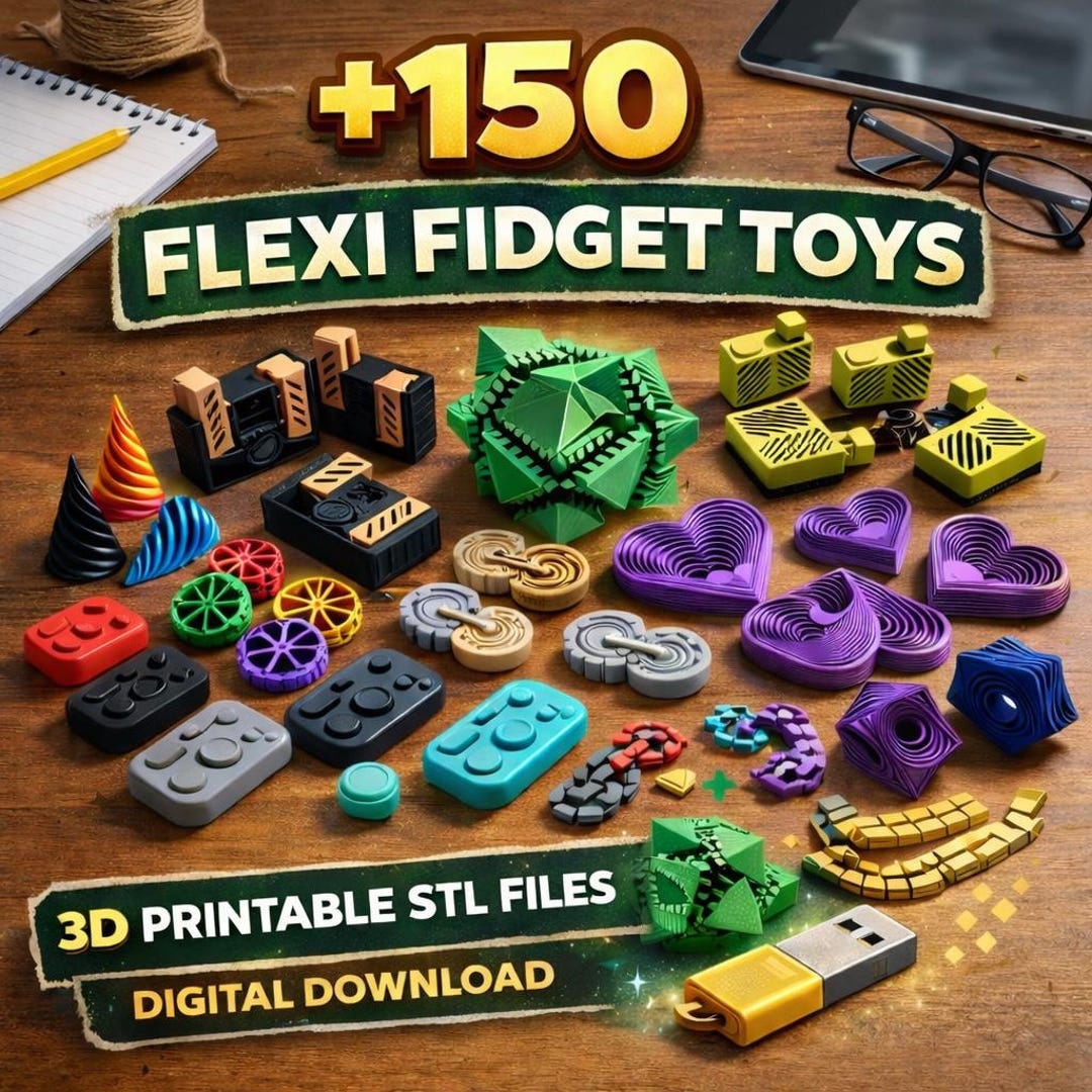 150+ Fidget Toys STL Pack | 3D Printable Toys | Flexi & Stress Relief ...