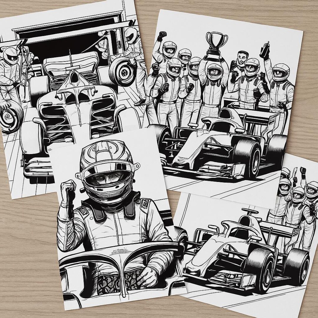 Racing Car Coloring Pages – Motorsport Printable PDF – Race Car ...