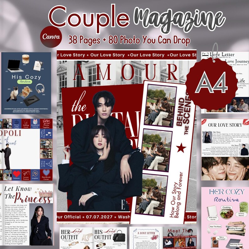 Personalized Couple Magazine Template Anniversary Gift for Her Magazine ...