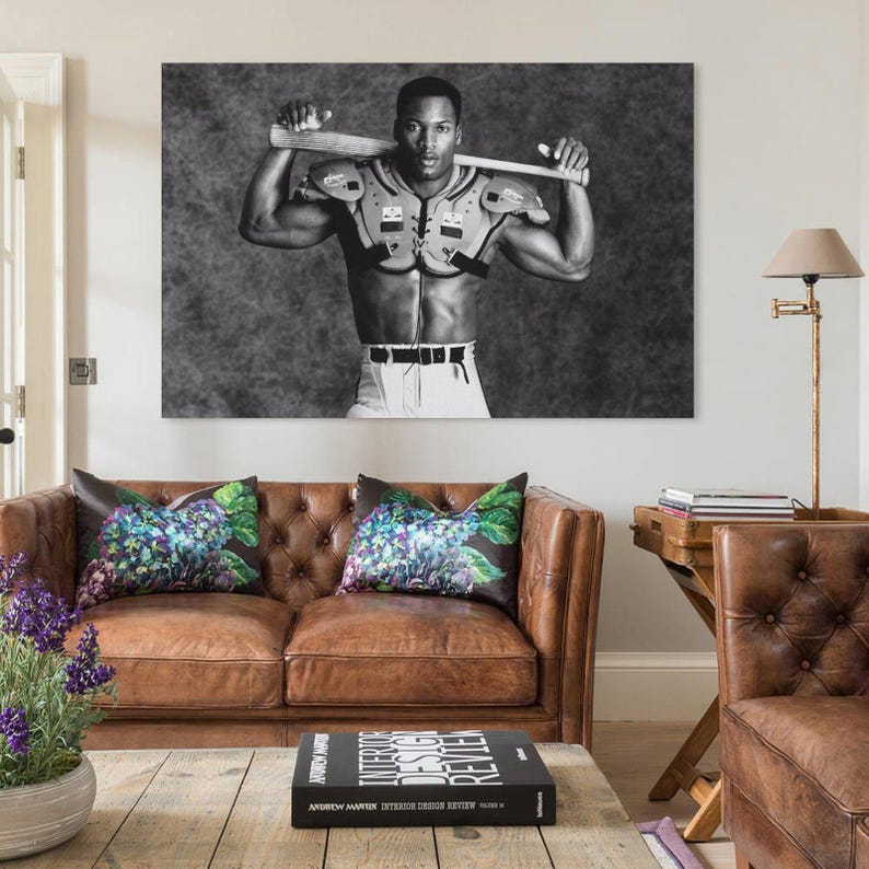 Bo Jackson 40-yard Dash Baseball Painting on Canvas Wall Art Poster ...