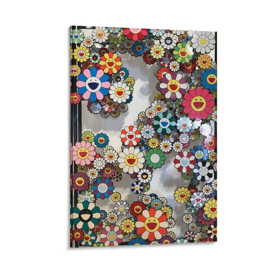 Takashis-murakami Flower Smiling Painting on Canvas Wall Art Poster ...