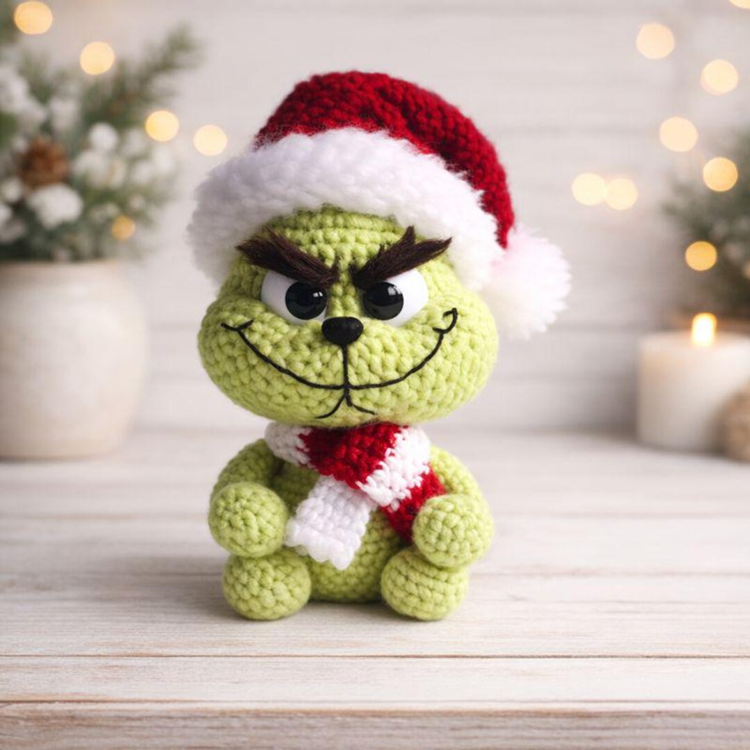 Grinch Crochet Pattern PDF: Amigurumi Christmas Villain Ornament - Etsy