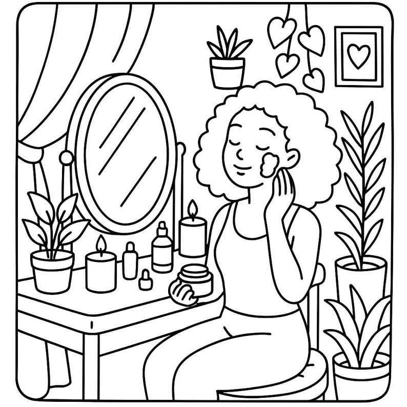 Cozy Black Girl Coloring Pages – Self Care Moments Bundle - Etsy