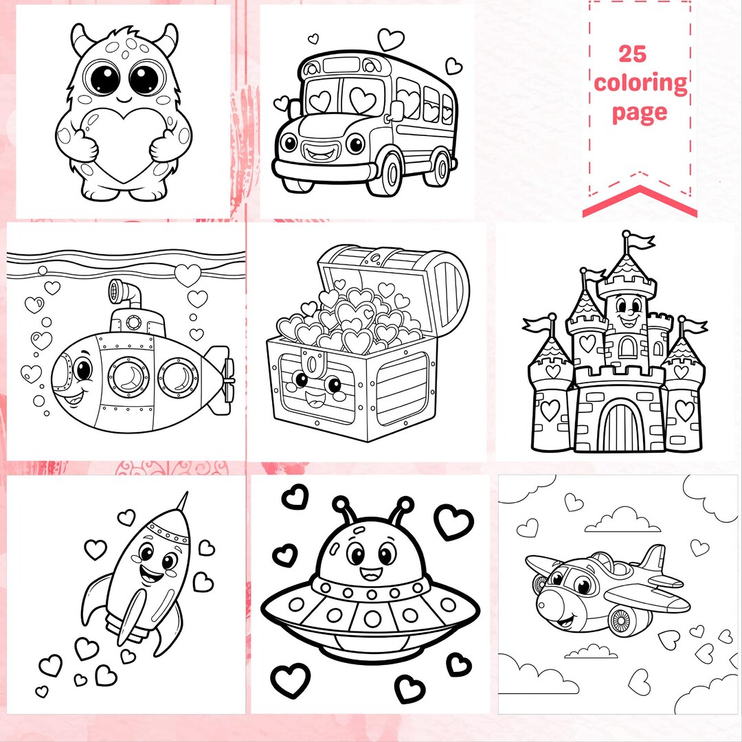 Valentine's Day Coloring Pages - 25+ Love Art Illustrations (PDF & PNG ...