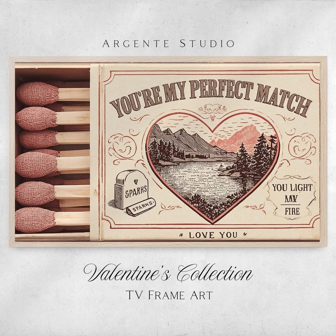 Coquette Valentine's Day Matchbox Frame Tv Art | Galentines Day ...