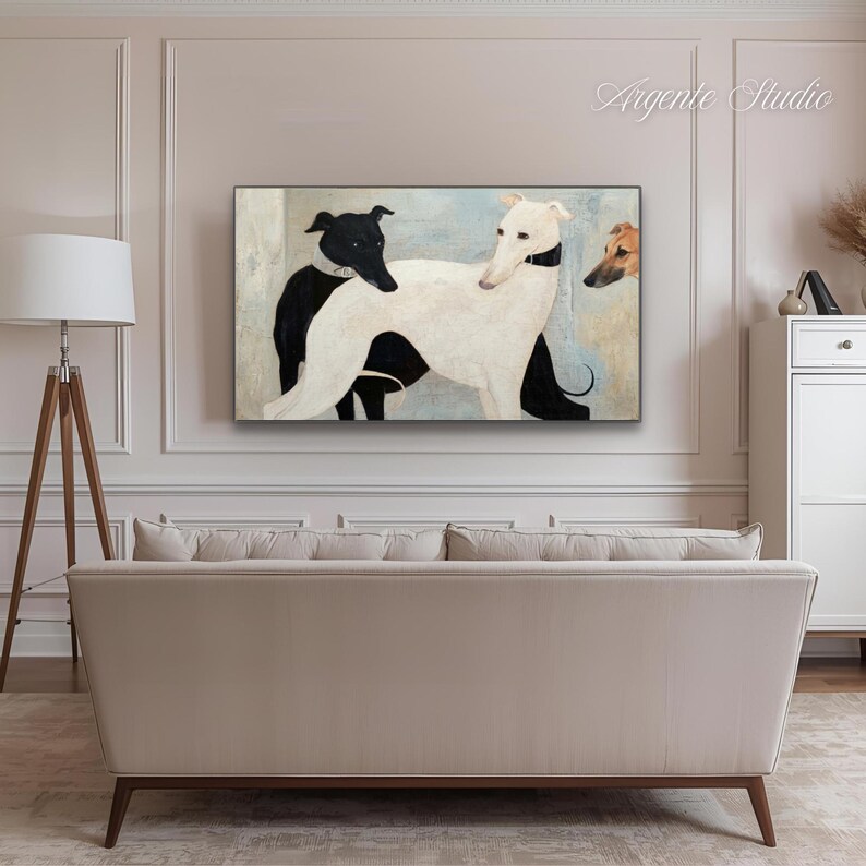Schlecht gezeichneter Vintage-Whippet-Hund als Samsung ...