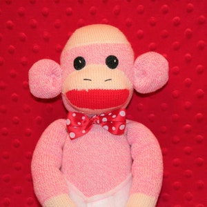 Pinkee: Classic Red Heel Sock Monkey for Baby - Etsy