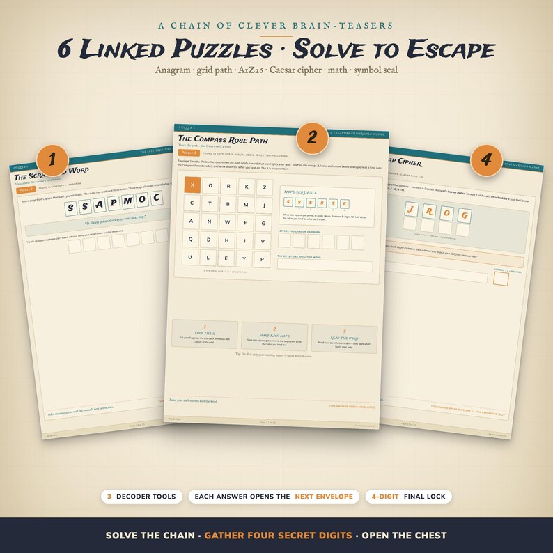 Printable Escape Room Game, Family Treasure Hunt Adventure (PDF ...