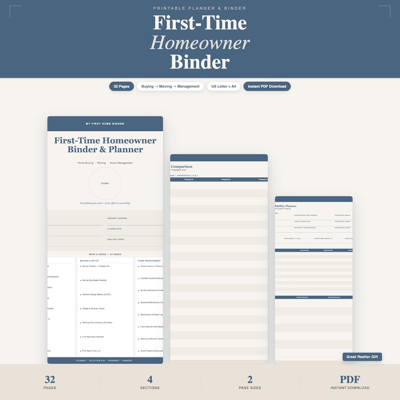 First Time Homeowner Binder - Etsy