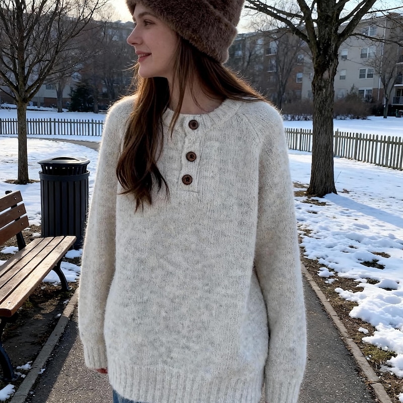 White Scandi Button - Etsy