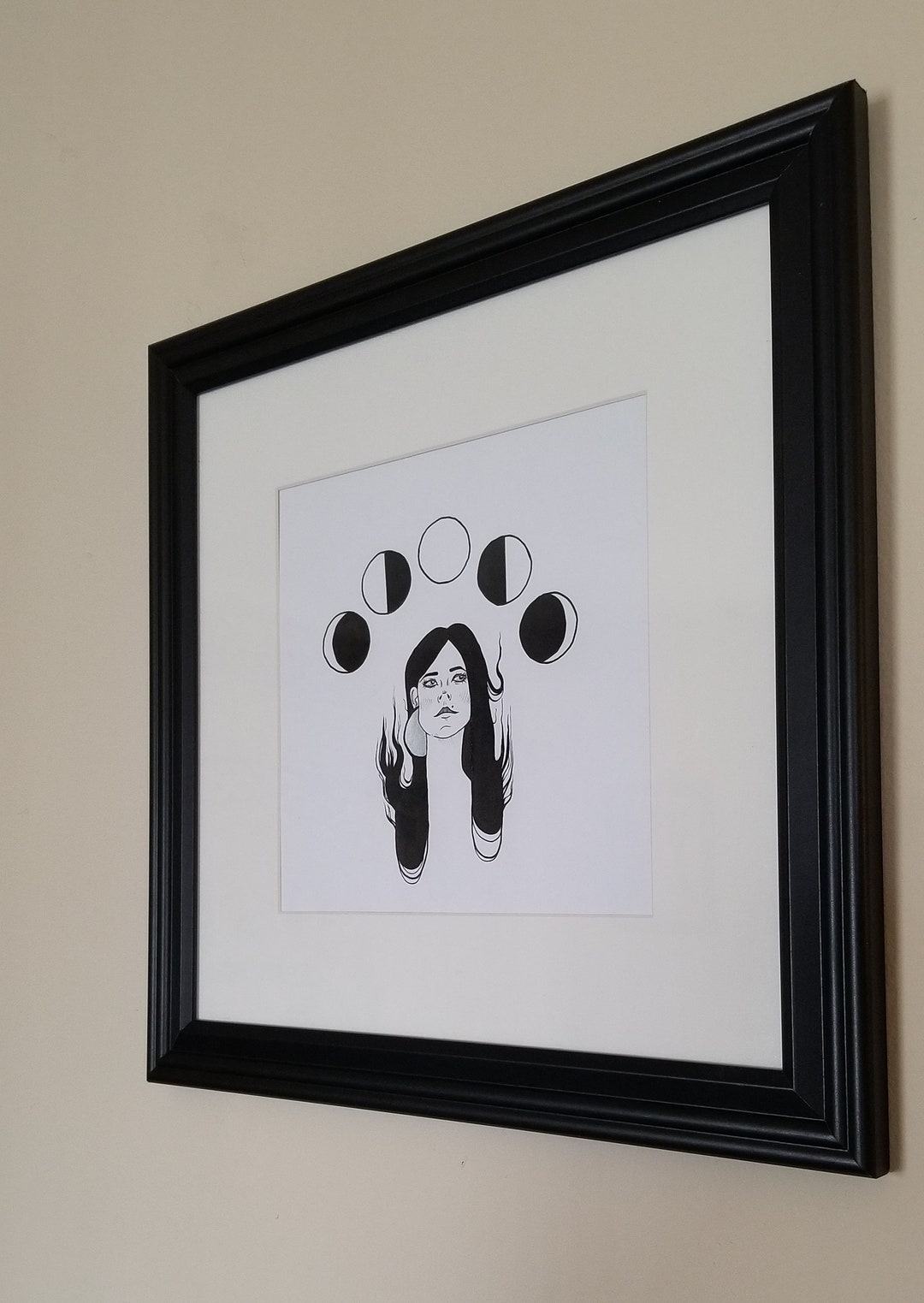 Moon Daze Original Framed Ink Drawing - Etsy