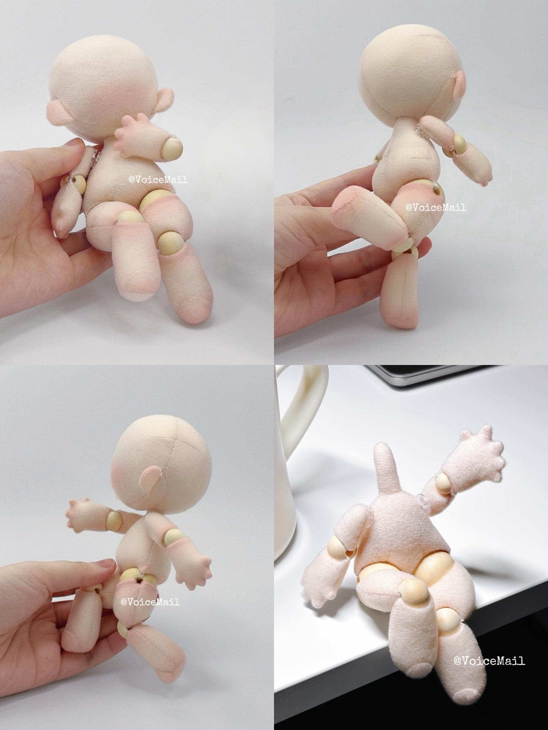 17cm Joint Plush Doll Sewing Pattern & Tutorial (english/español ...
