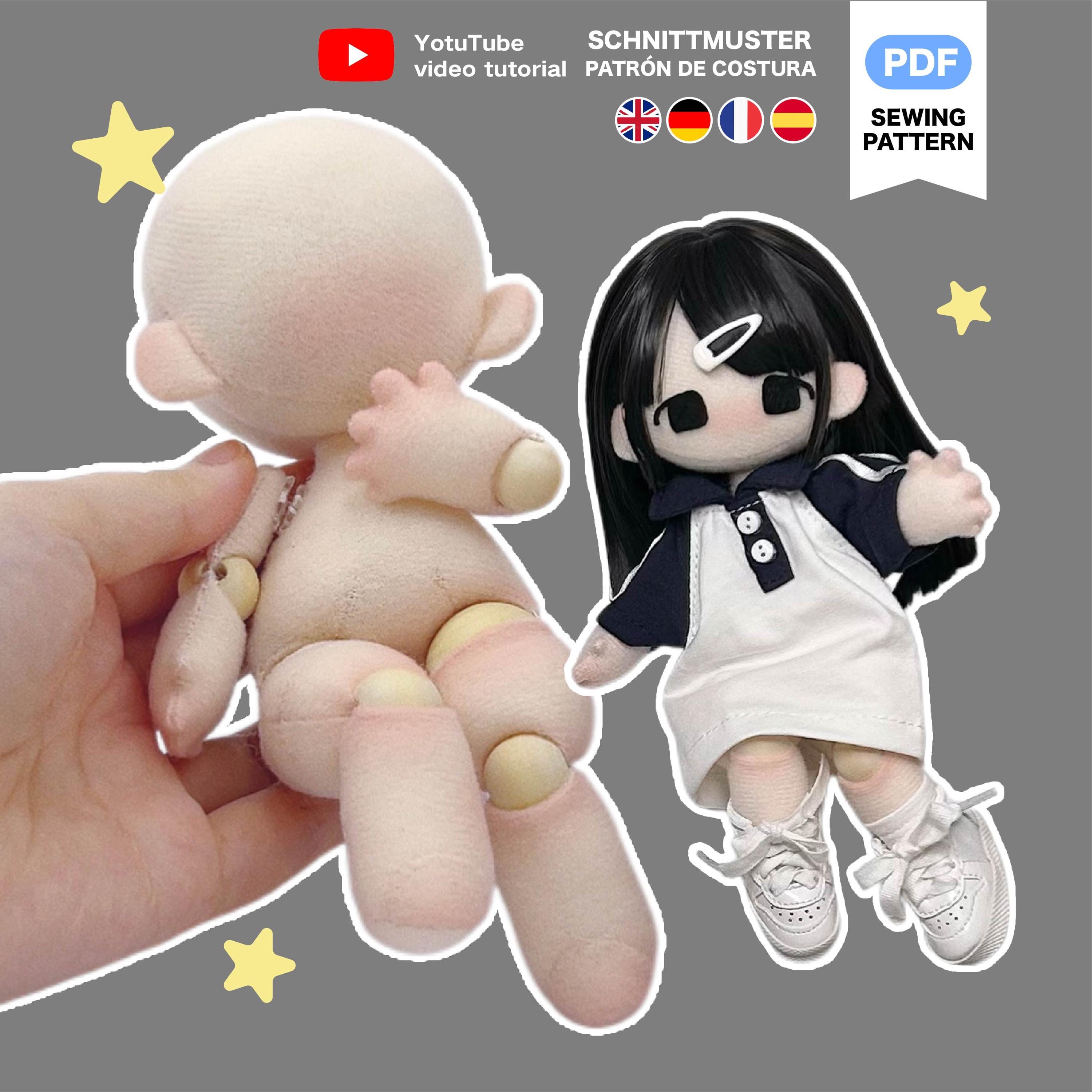 17cm Joint Plush Doll Sewing Pattern & Tutorial (english/español ...