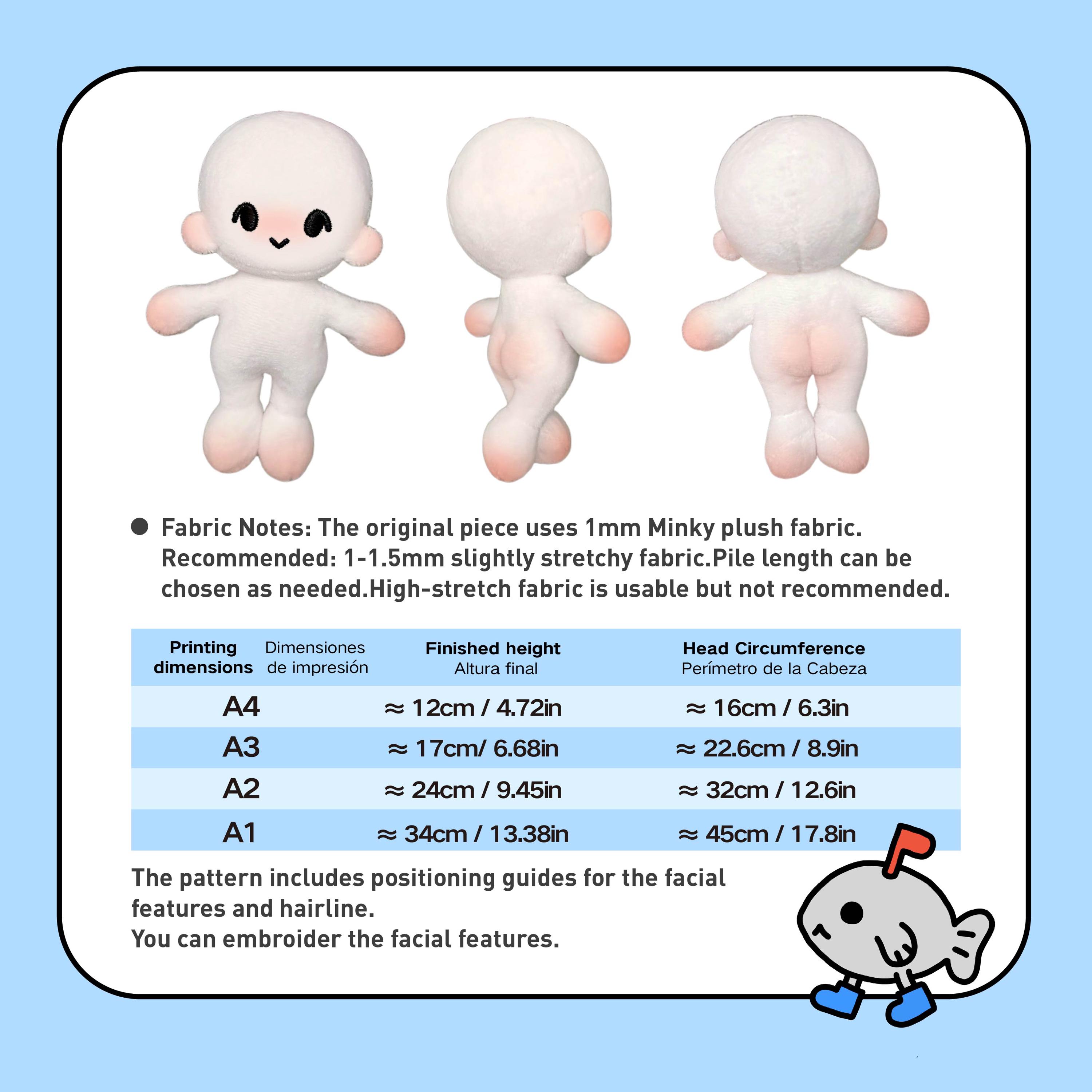 Jelly Bean Chibi Humanoid Plush Sewing Pattern & Tutorial (english ...