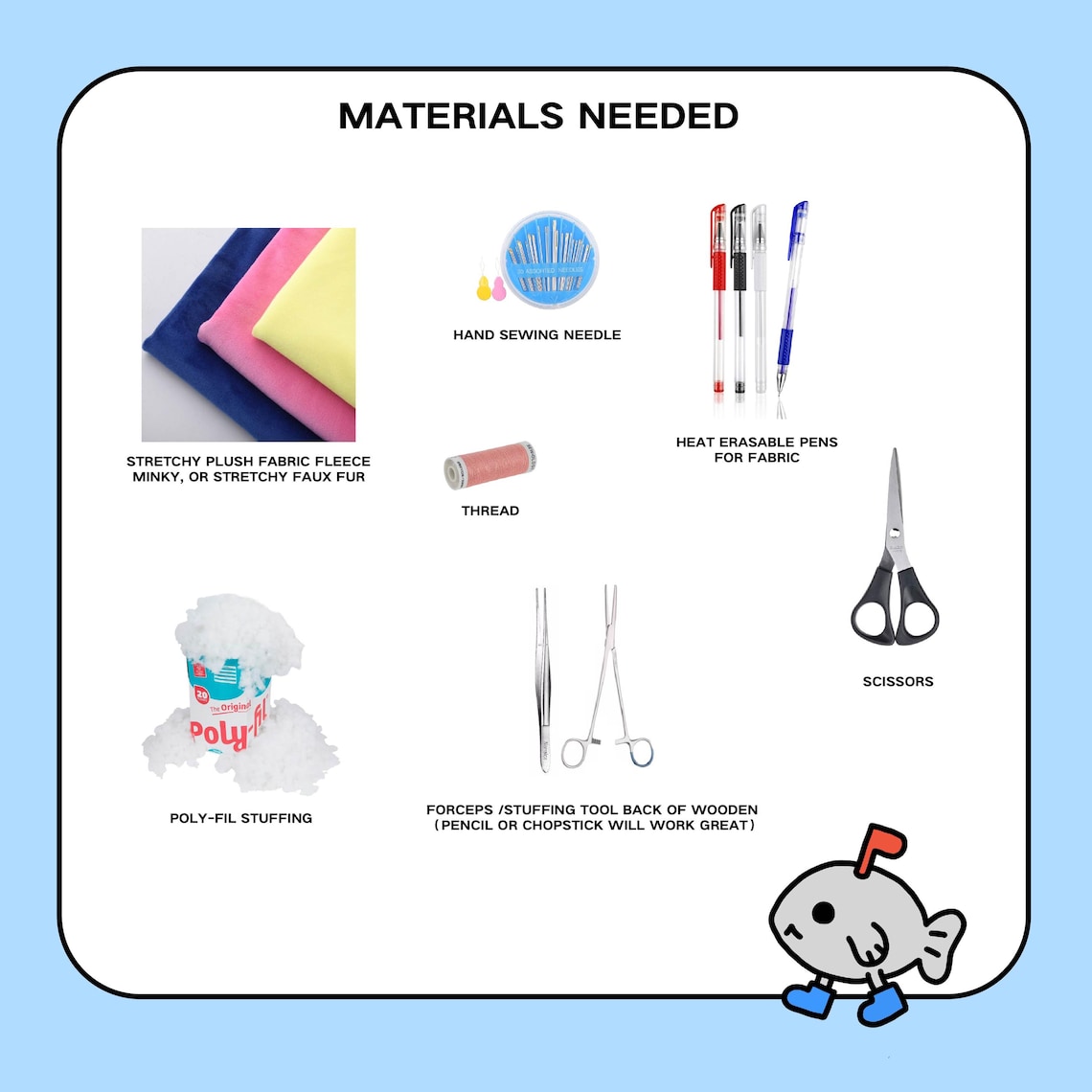 Jelly Bean Chibi Humanoid Plush Sewing Pattern & Tutorial (english ...