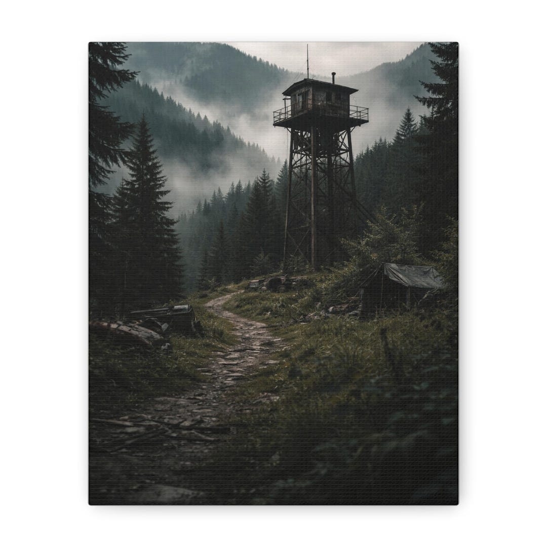 Forest Fire Lookout Tower Canvas - Etsy