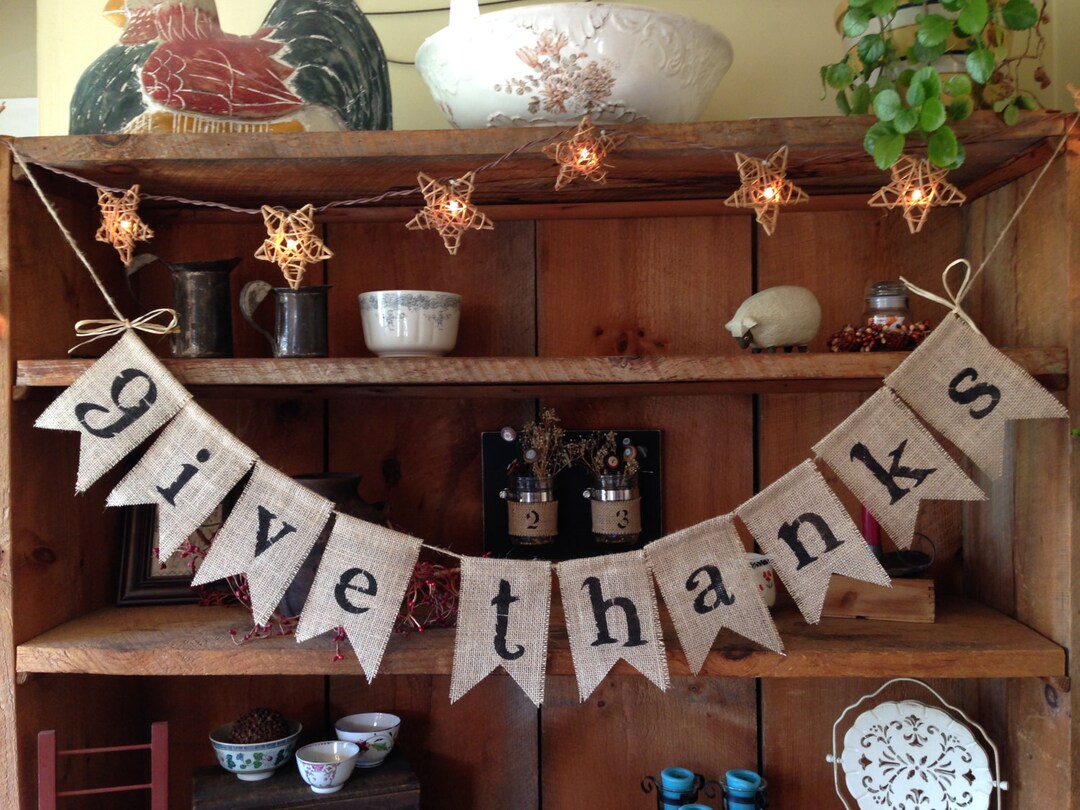 Give Thanks Banner, Thanksgiving Bunting, Bunting Banner, Thanksgiving ...