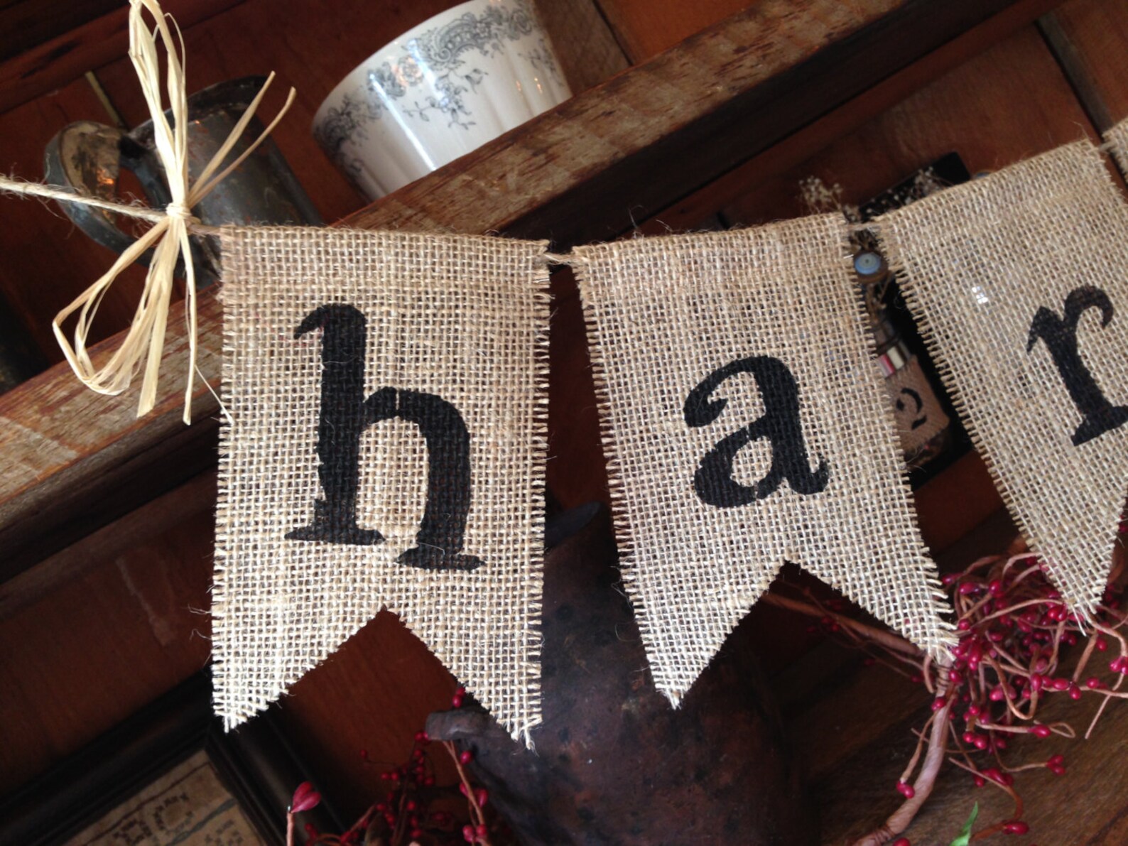 Burlap Harvest Bunting Fall Banner Autumn Bunting Autumn - Etsy