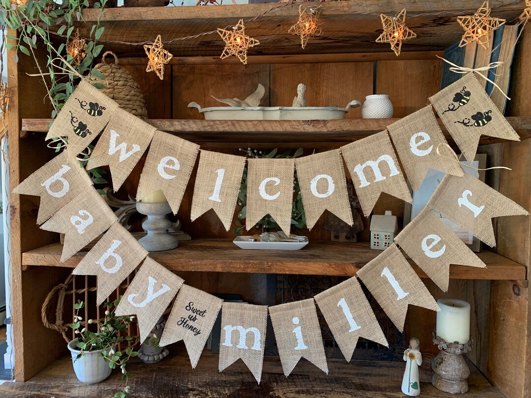 Welcome Baby Personalized Banner Baby Banner Bumble Bee - Etsy