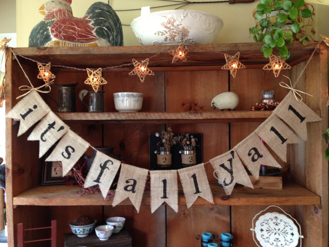 Fall Banner, It's Fall Y'all Bunting, Autumn Garland, Burlap Banner ...