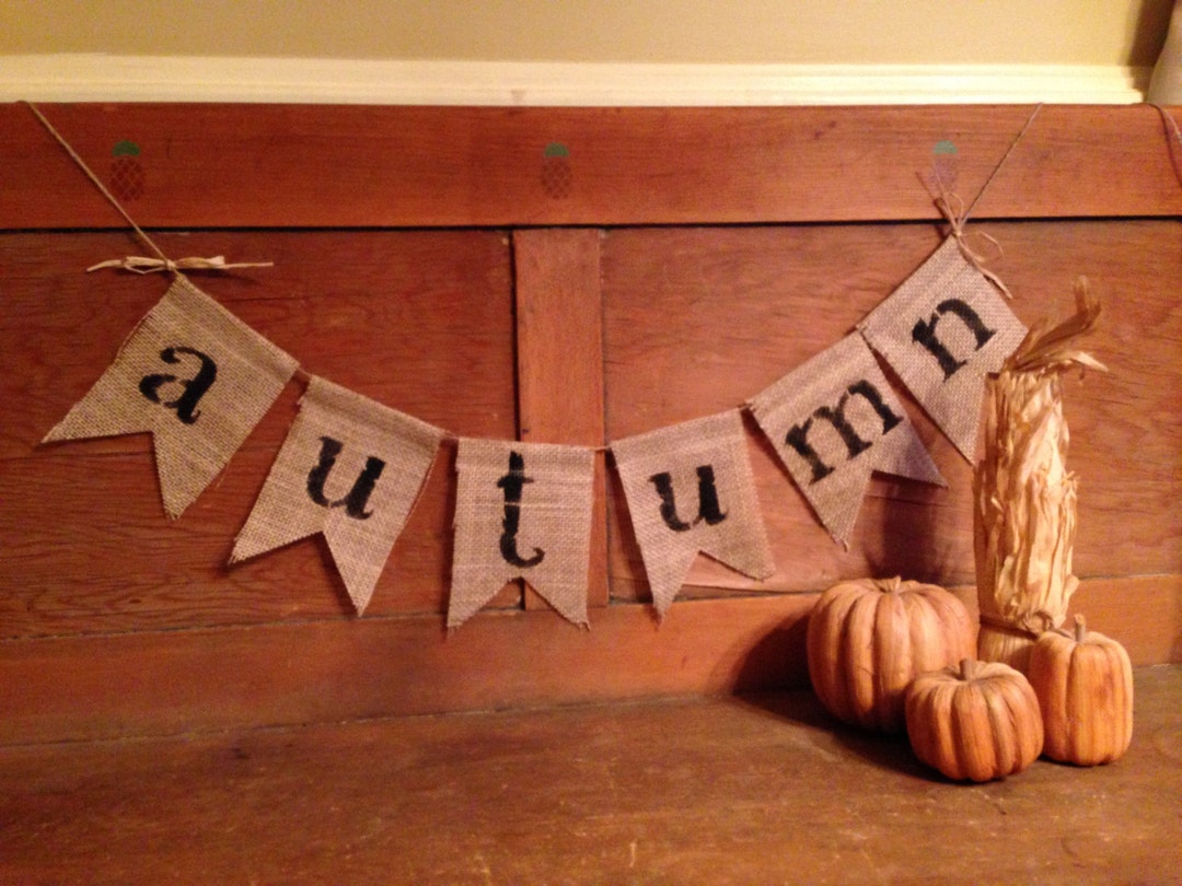 Autumn Burlap Banner Fall Banner Autumn Garland Fall - Etsy