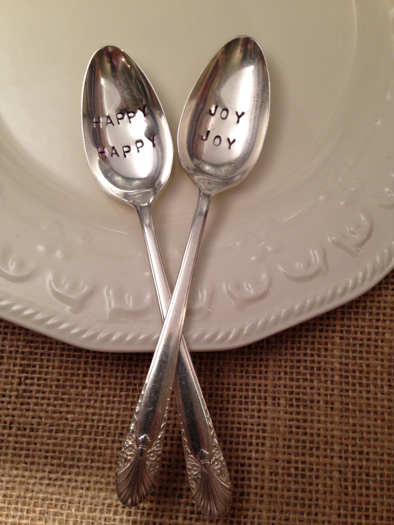 Hand Stamped Silver Spoons Hand Stamped Coffee Spoons - Etsy