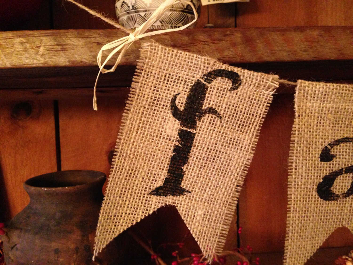 Fall Banner Autumn Garland Burlap Banner Autumn Bunting | Etsy