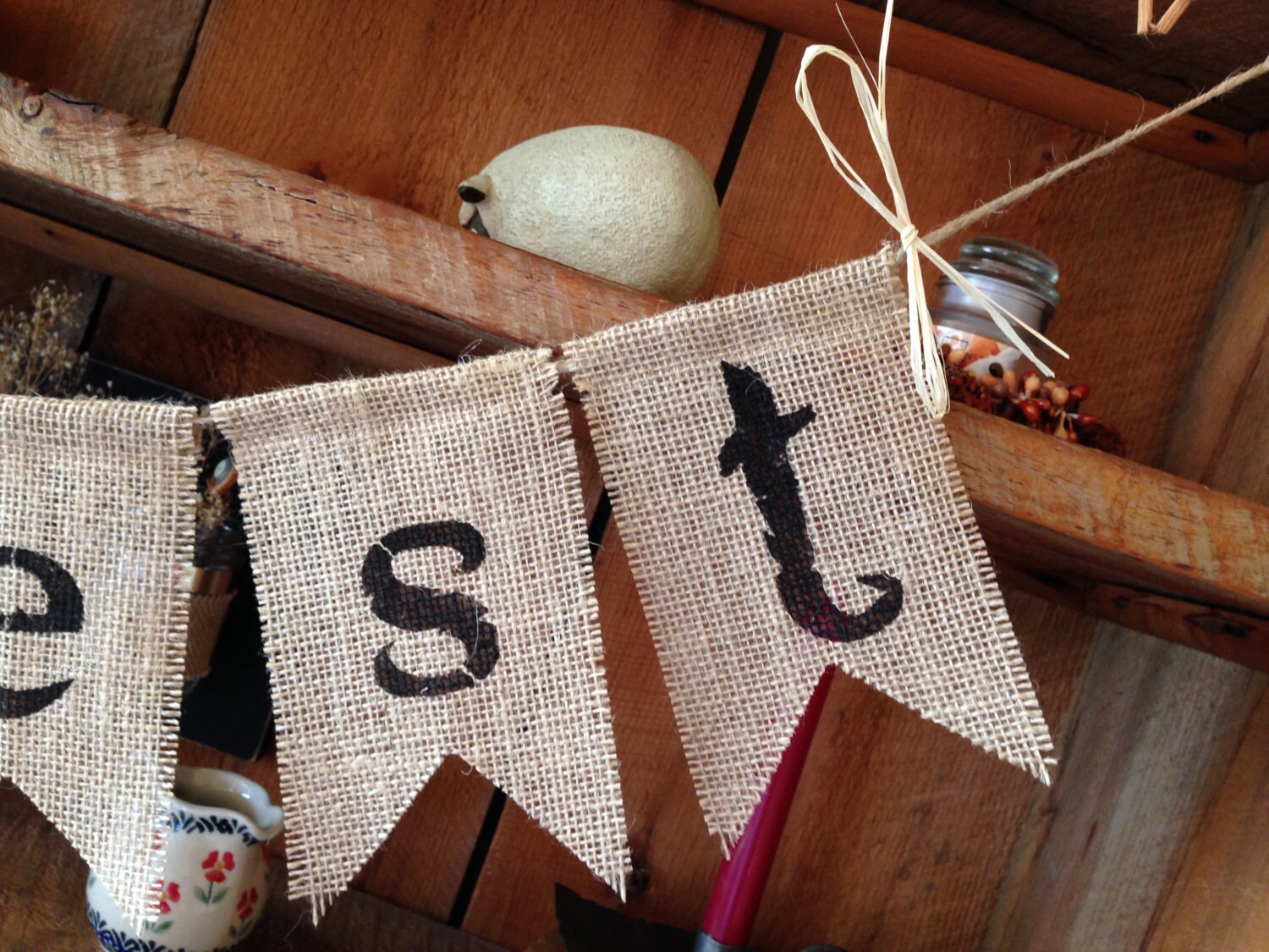 Burlap Harvest Bunting Fall Banner Autumn Bunting Autumn - Etsy