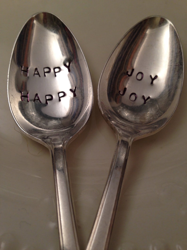 Hand Stamped Silver Spoons Hand Stamped Coffee Spoons - Etsy