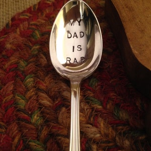 Hand Engraved Silver Spoon, Hand Stamped Silver Spoon, Father's Day ...