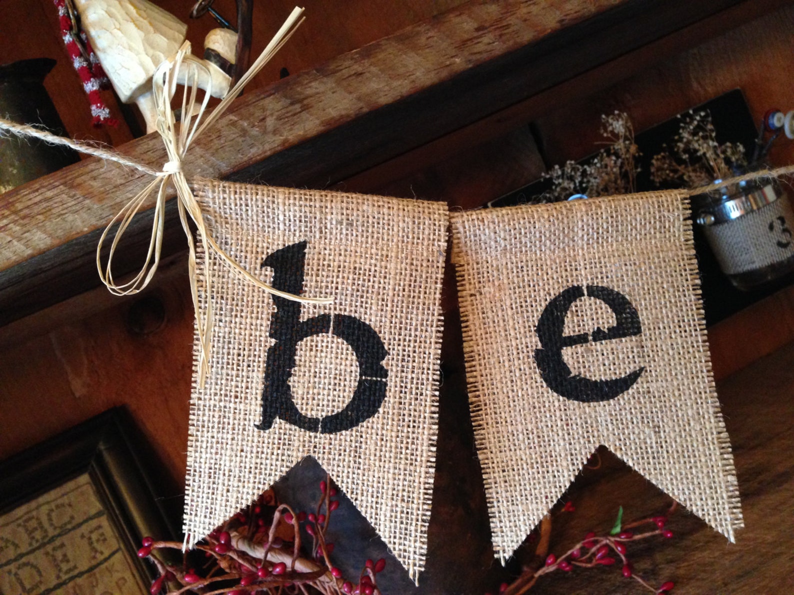 Be Kind Banner Burlap Bunting Home Pennant Family Room | Etsy