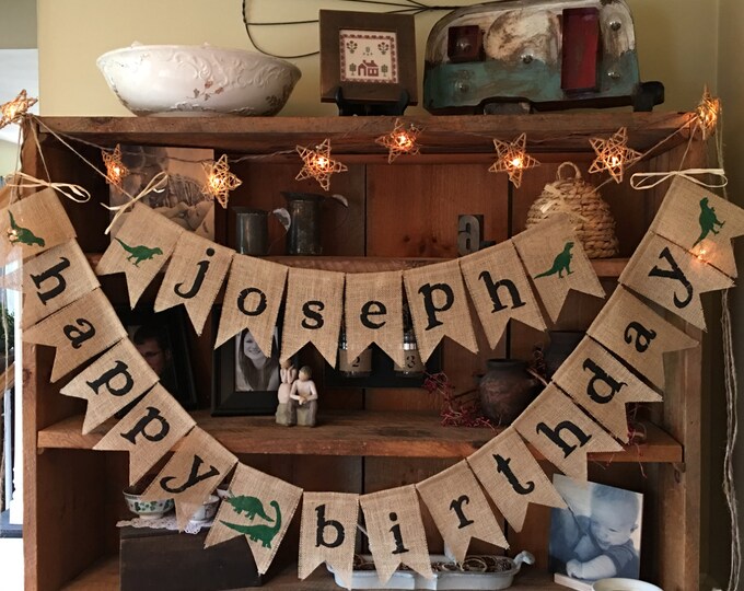 Dinosaur Birthday Banner - Etsy