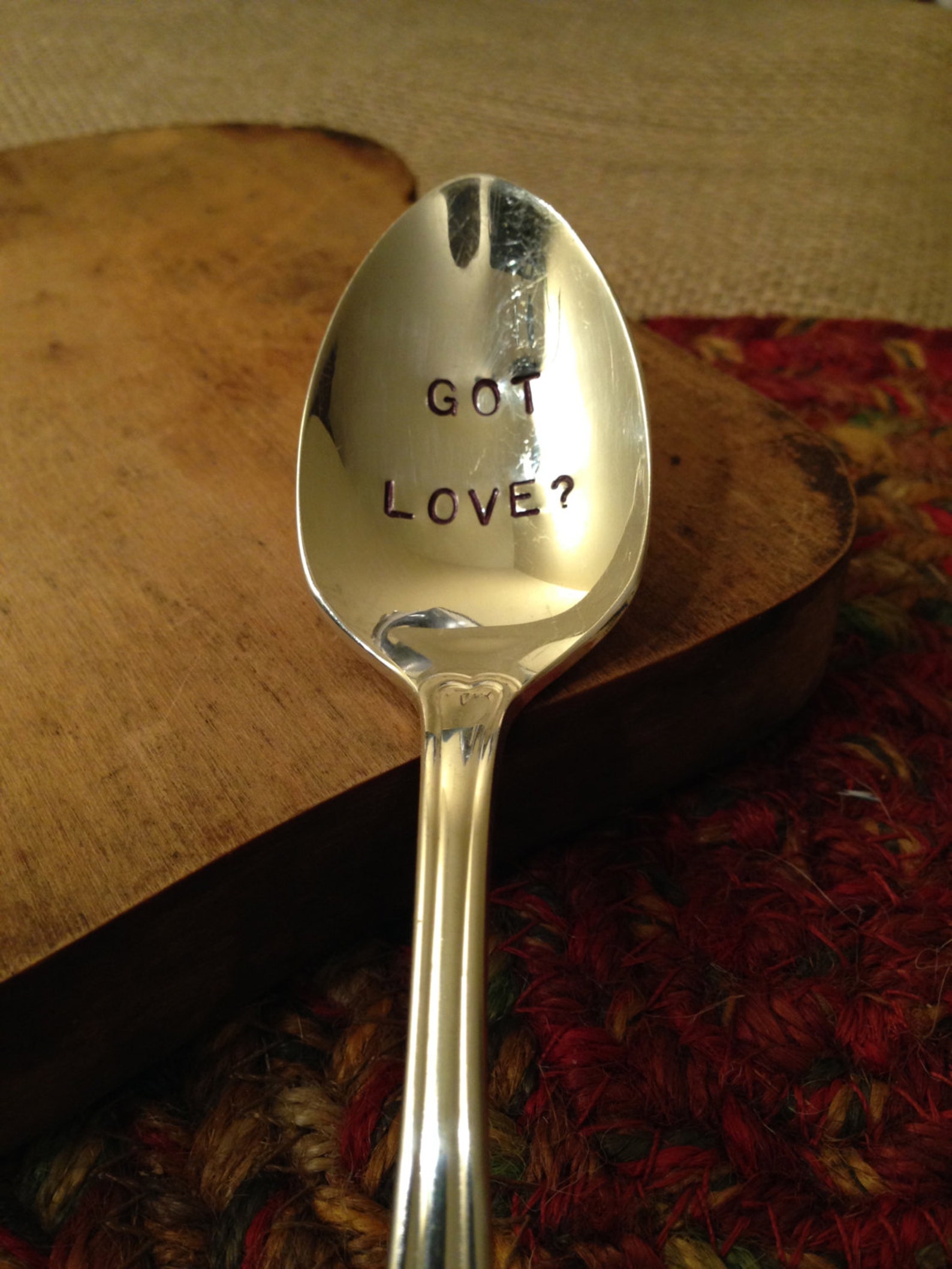 Stamped Vintage Silver Spoon Hand Stamped Spoon Stamped | Etsy