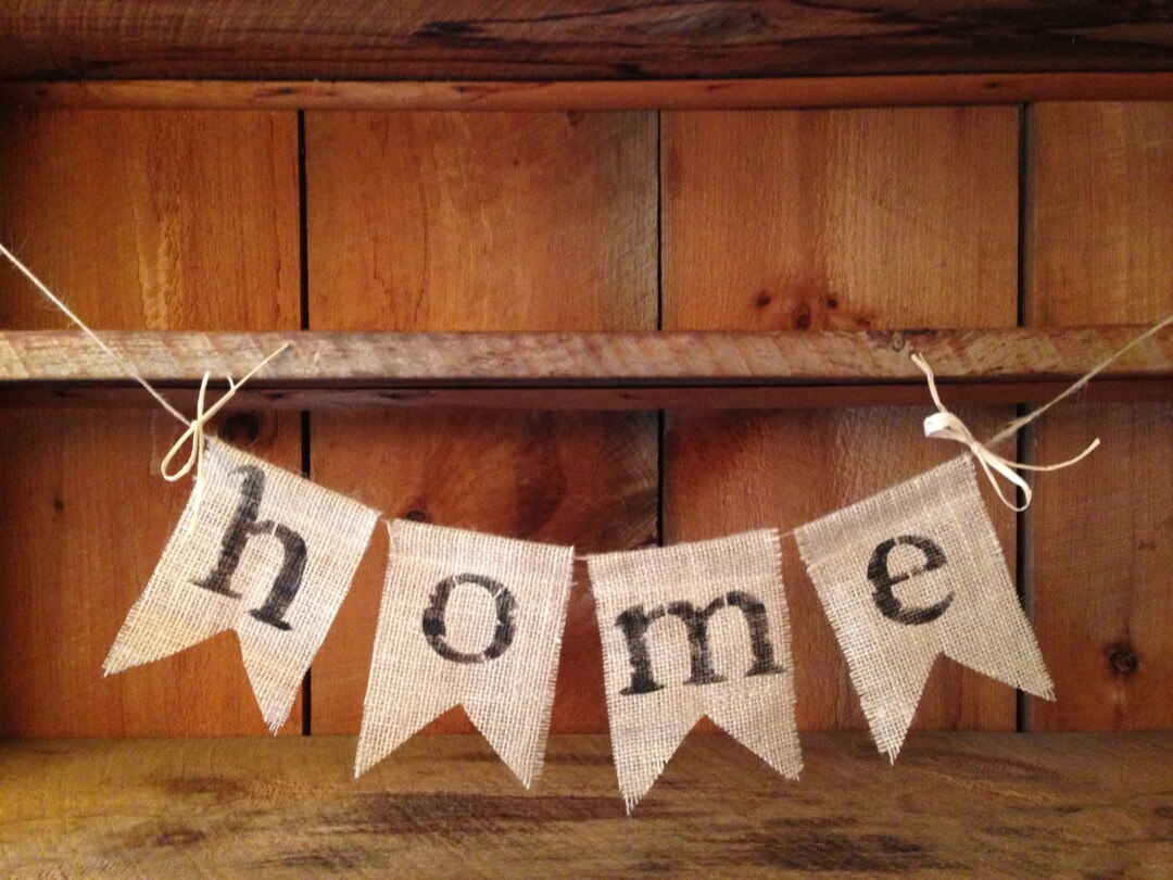 Burlap Home Banner Burlap Bunting Home Pennant Bridal - Etsy