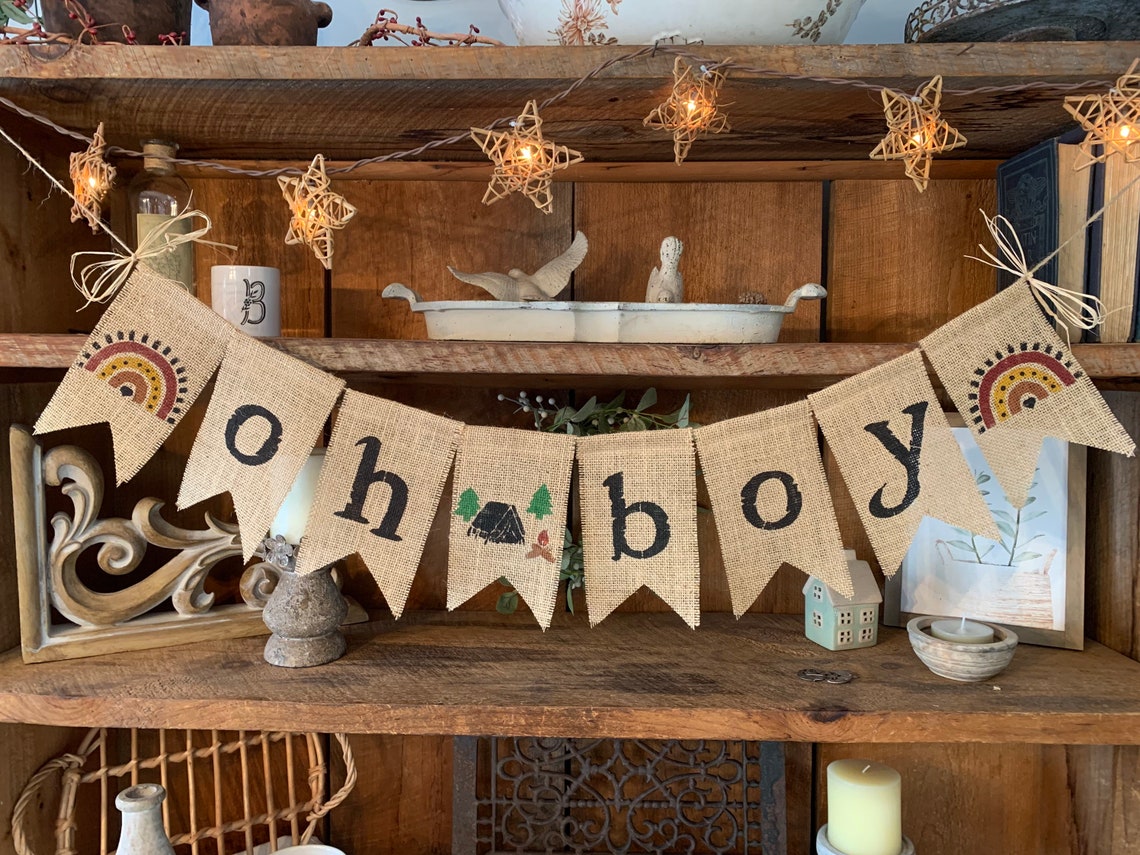 Camping Shower Banner Baby Boy Shower Banner Boho Banner - Etsy