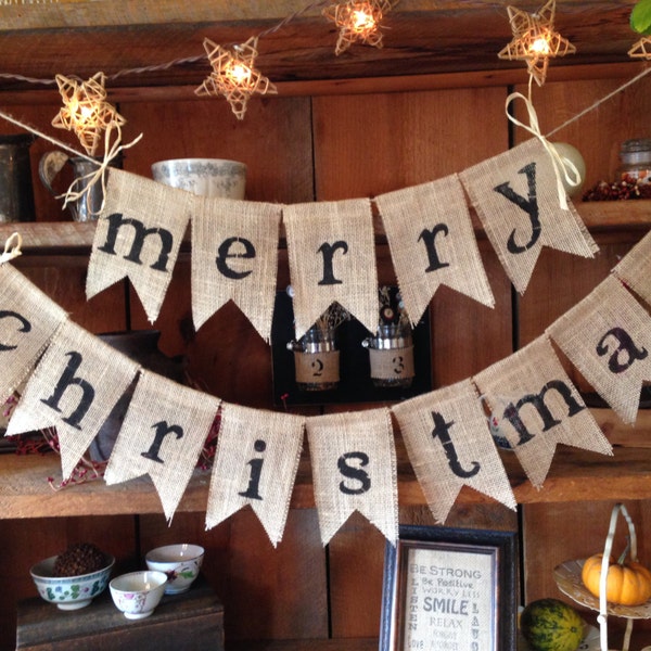 Merry Christmas Banner - Etsy