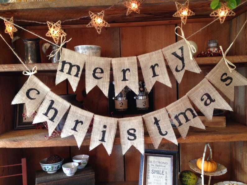 Merry Christmas Banner Christmas Bunting Holiday Bunting - Etsy