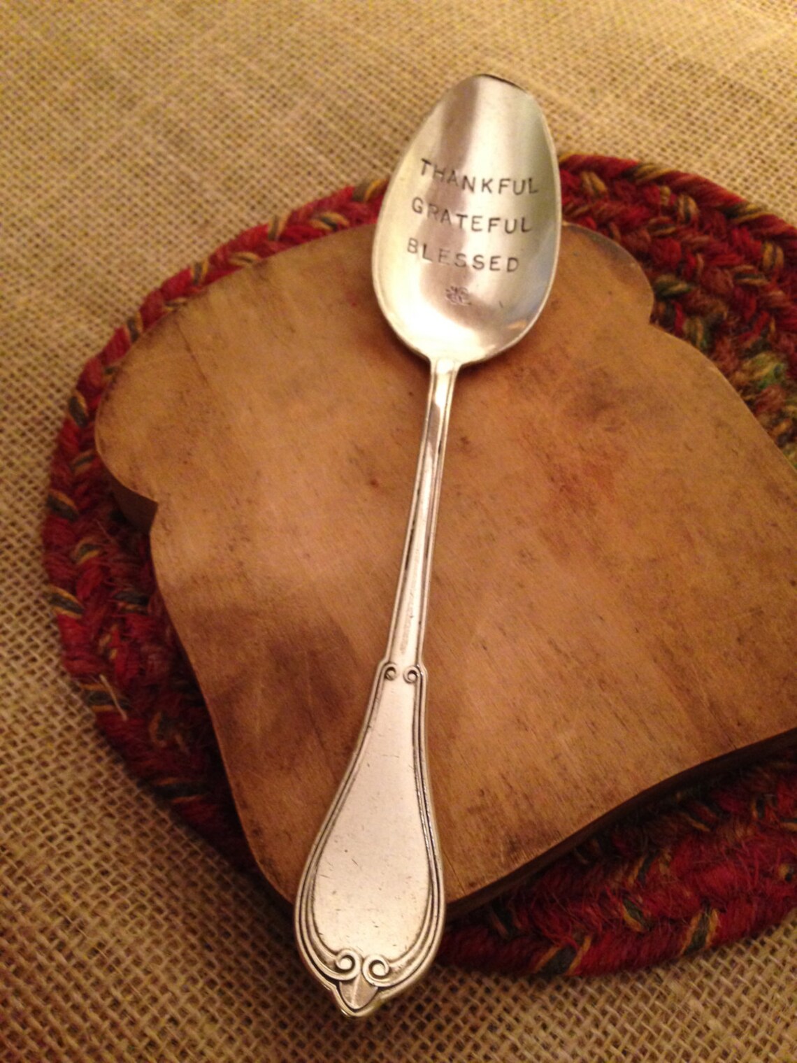 Hand Stamped Silver Serving Spoon Large Serving Spoon Silver | Etsy