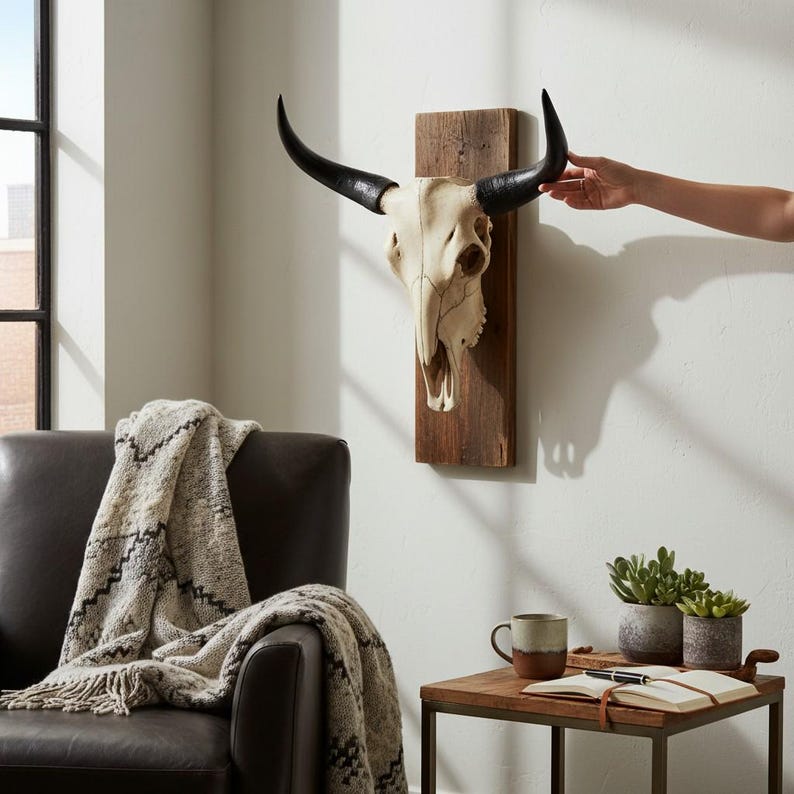 Rustic Resin Bull Head Wall Plaque – Vintage Cabin Decor, Farm House - Etsy