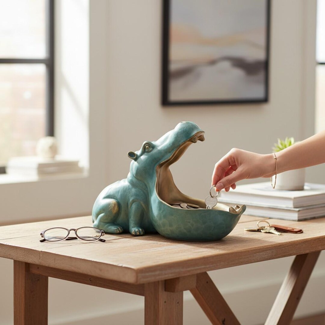 Resin Hippo Sculpture Figurine for Gifts & Home Table Decor - Etsy